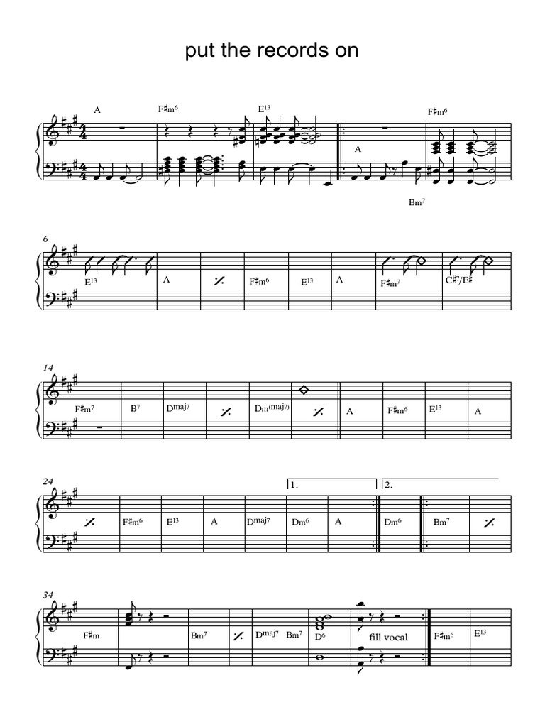 Put Your Records On - Full Score PDF | PDF | Sports & Recreation ...
