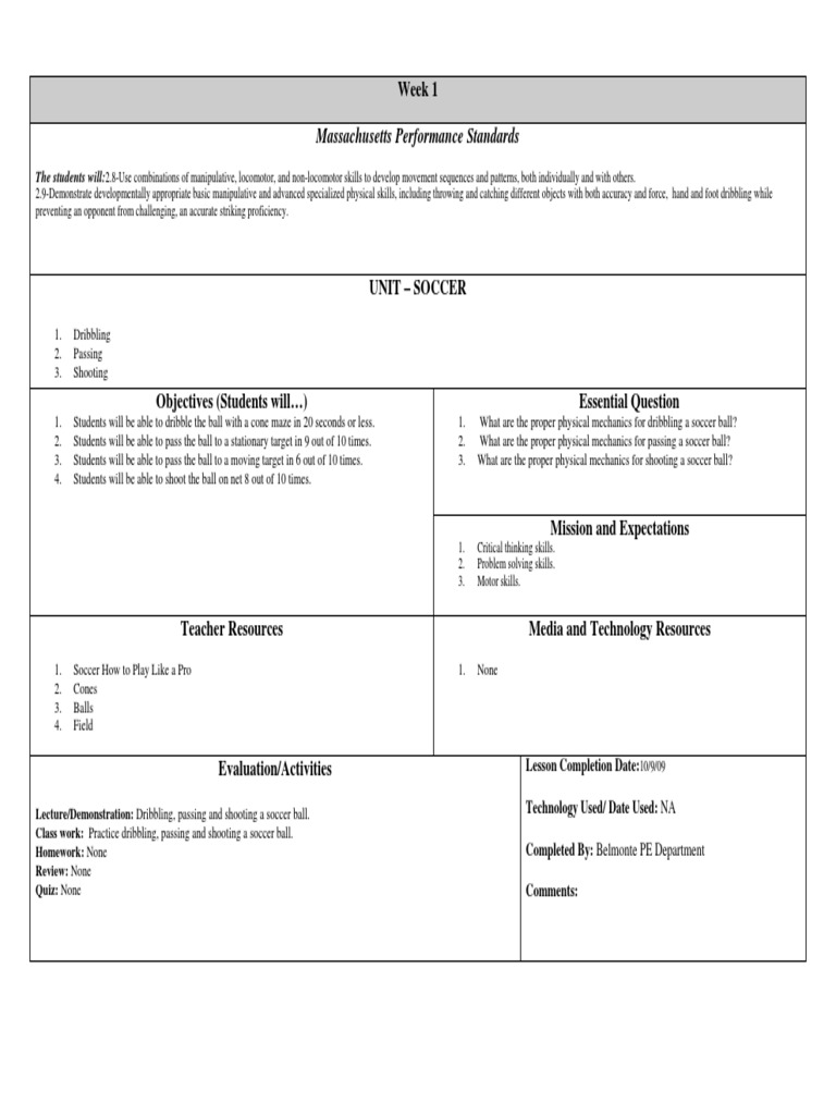 Soccer Curriculum Maps | PDF | Association Football | Critical Thinking