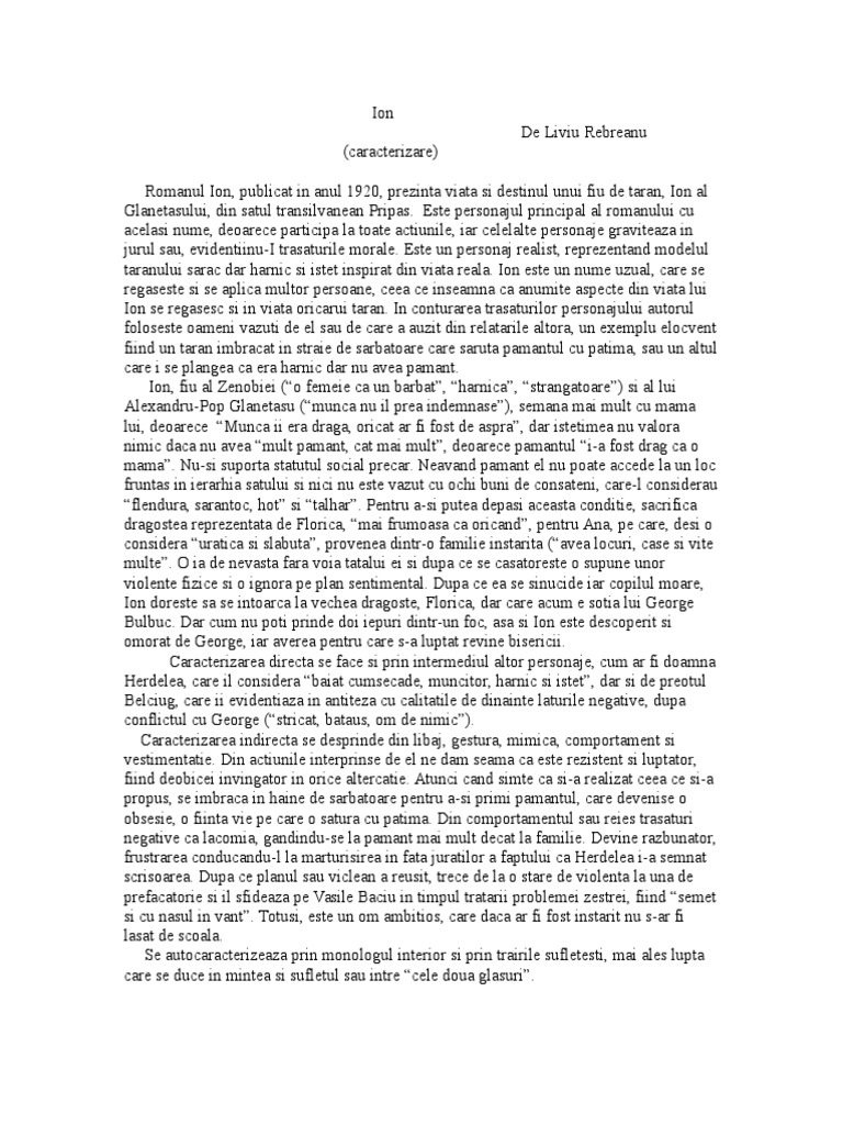 Caracterizare Ion | PDF