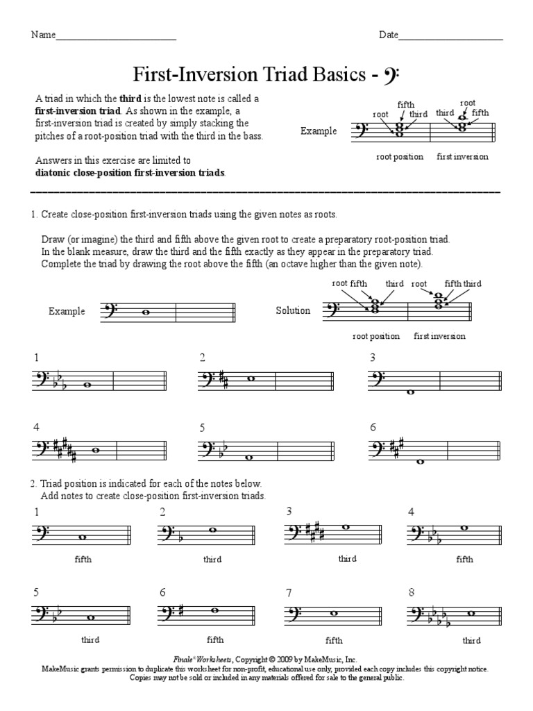 First-Inversion Triad Basics - : WWW WWW | PDF