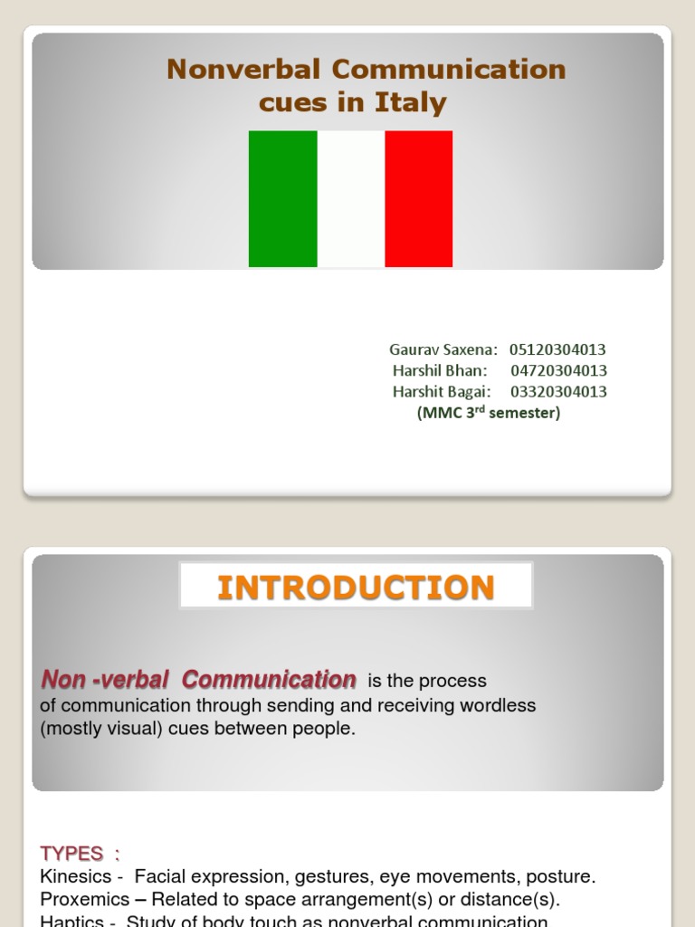 Non-Verbal Comm in Italy | Nonverbal Communication | Body Language