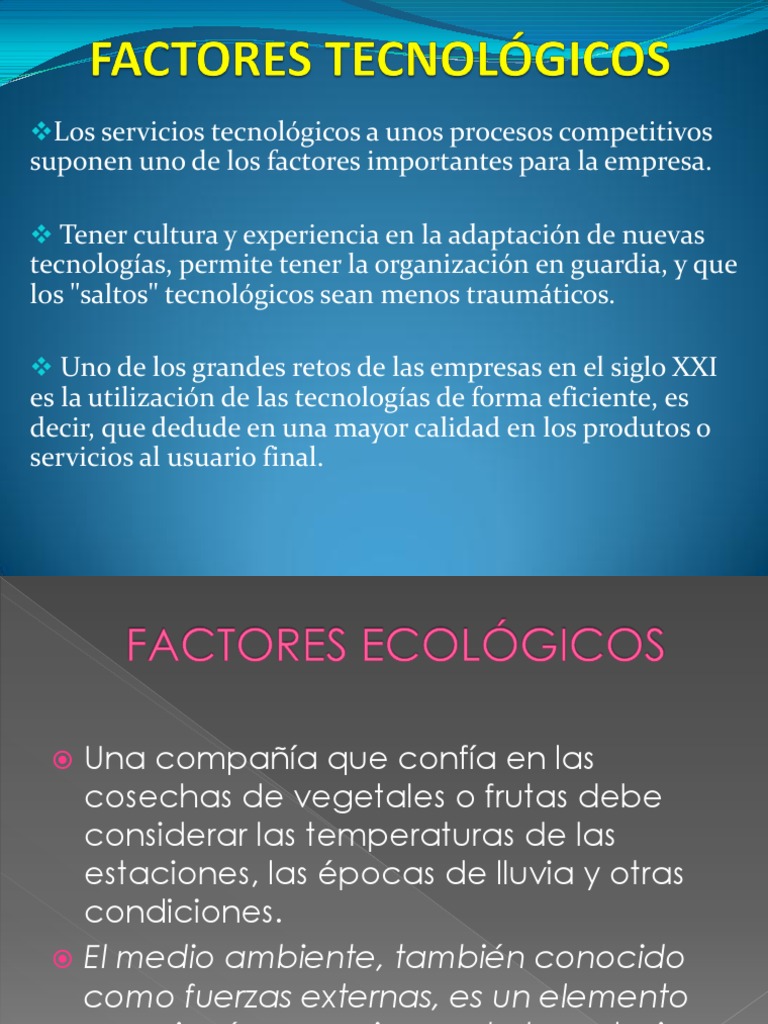 Factores Tecnologicos | PDF | Negocios | Tecnología