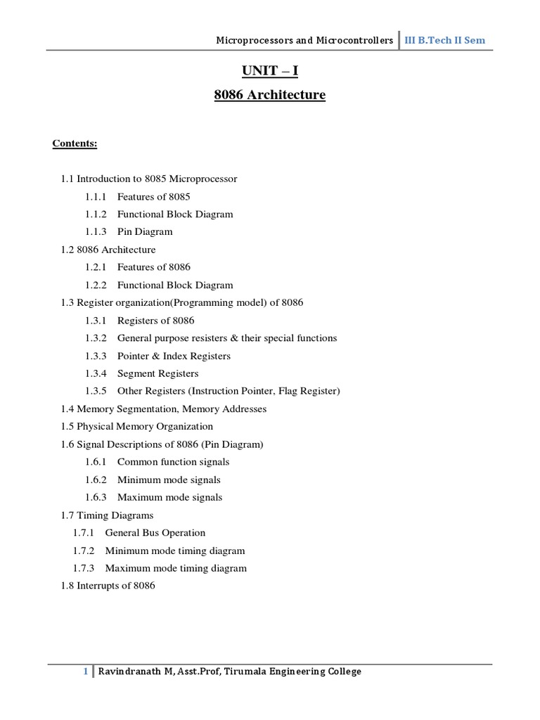 MPMC Unit-1 | PDF | Instruction Set | Central Processing Unit