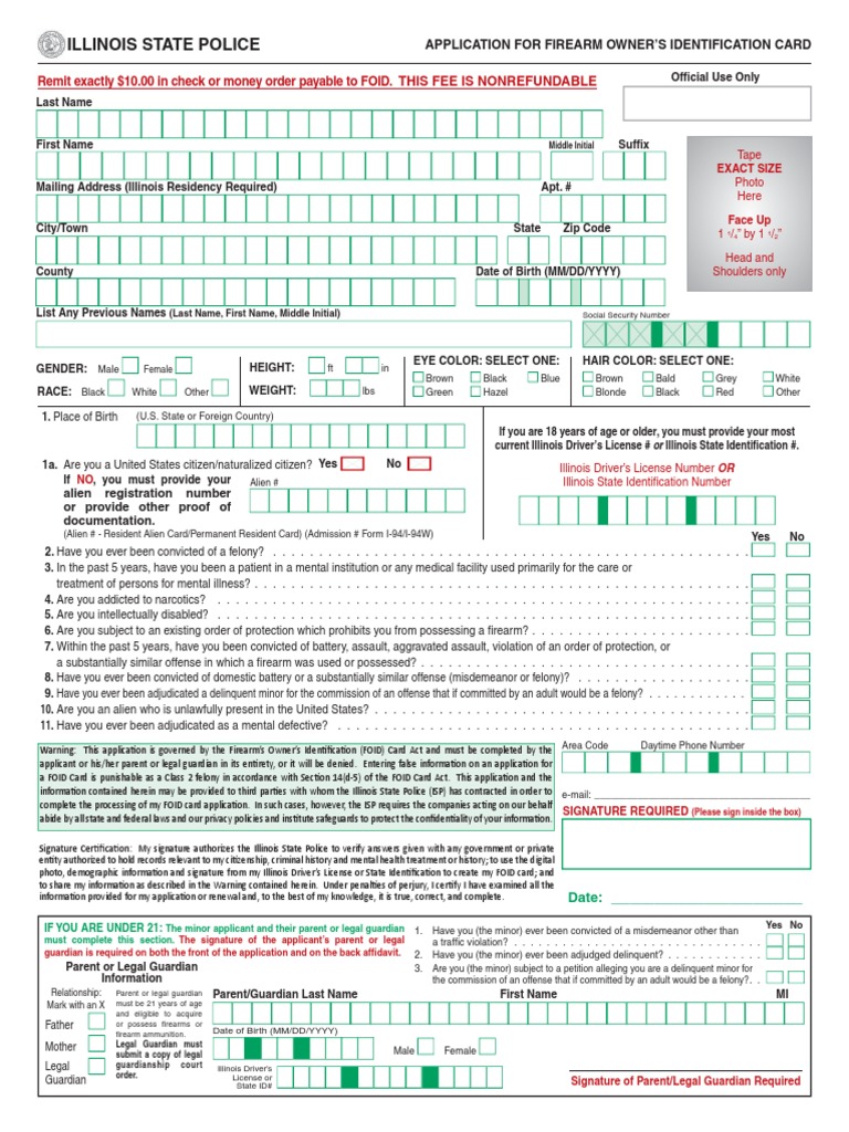 Il Foid Non Fillable 6 181 | Battery (Crime) | Identity Document