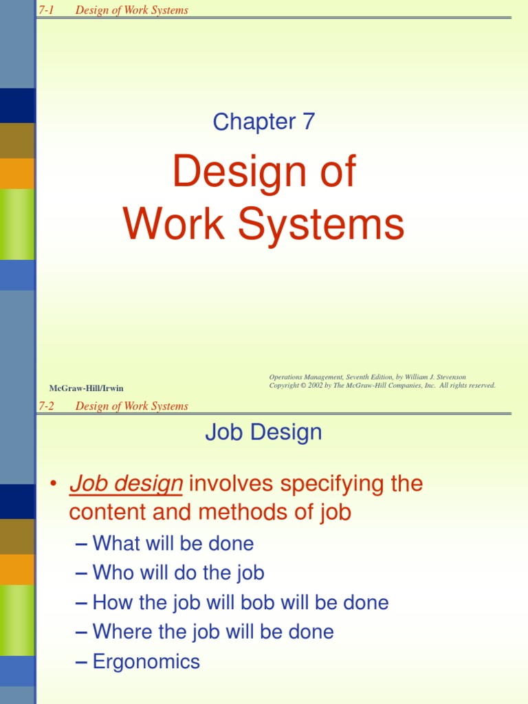 Chap 7 Design of Work Systems | PDF | Operations Management | Employment