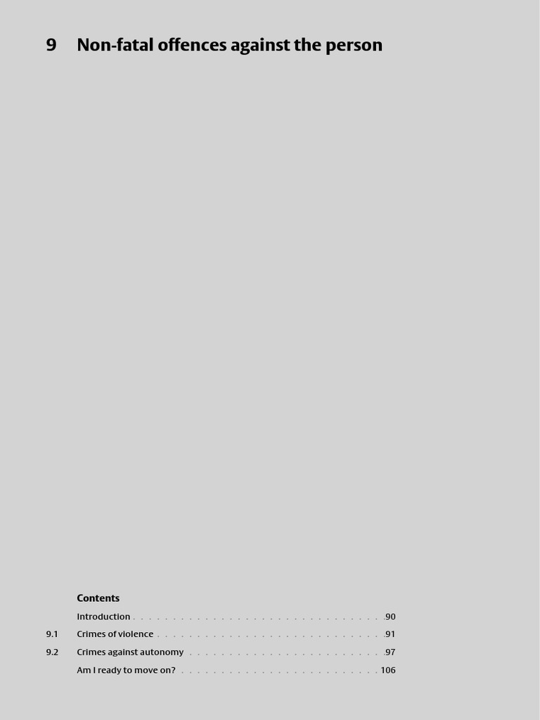 # 9 Non-Fatal Offences Against The Person PDF | PDF | Assault | Battery ...