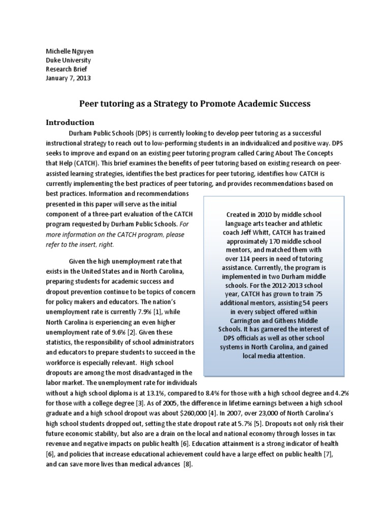 Peer Tutoring 1 | PDF