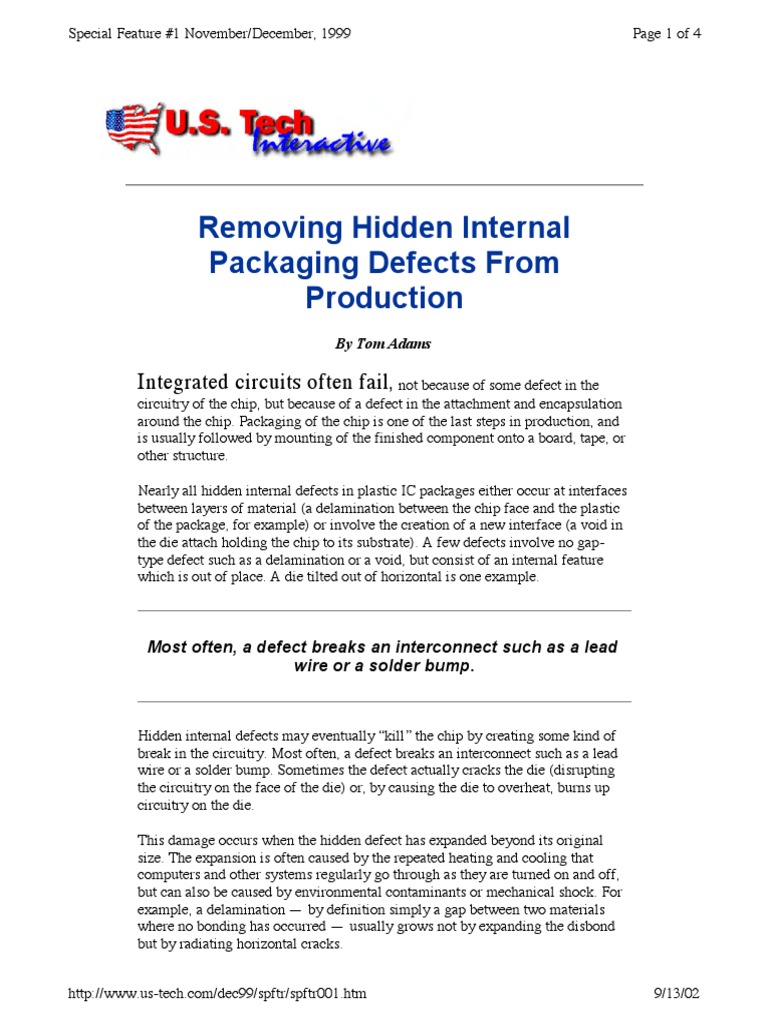 Removing Hidden Internal Packaging Defects From Production: Integrated ...