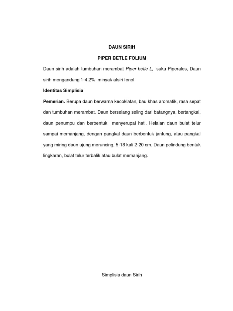 Daun Sirih | PDF