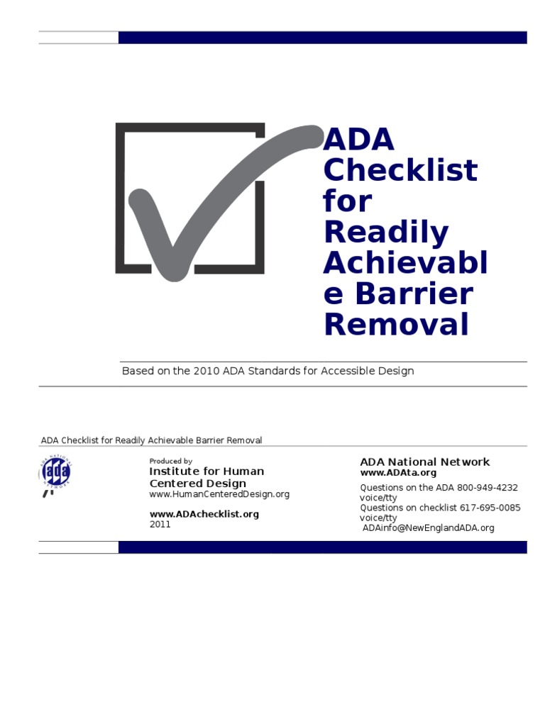 Ada Checklist Word Fillable Form | PDF | Americans With Disabilities ...