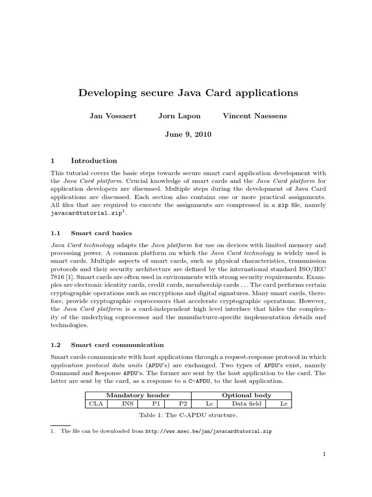 Java Card Tutu | PDF