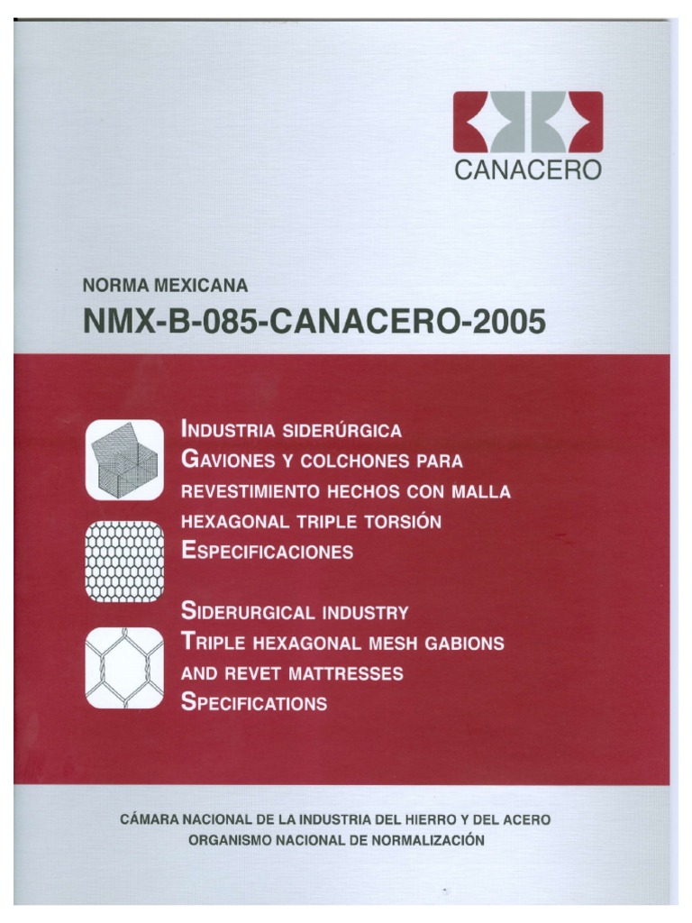 NMX B 085 Canacero 2005 131212142554 Phpapp02 | PDF | Revestimiento | Cable