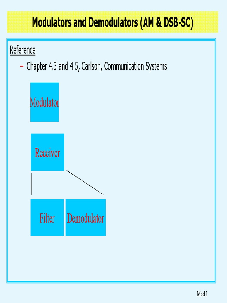 Modulators and Demodulators (AM & DSB-SC) : Modulator | PDF