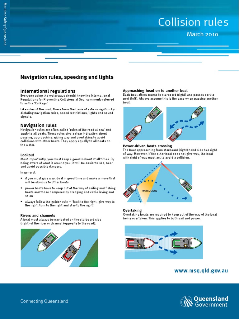 Queensland Maritime Collision Rules | PDF | Traffic | Boats