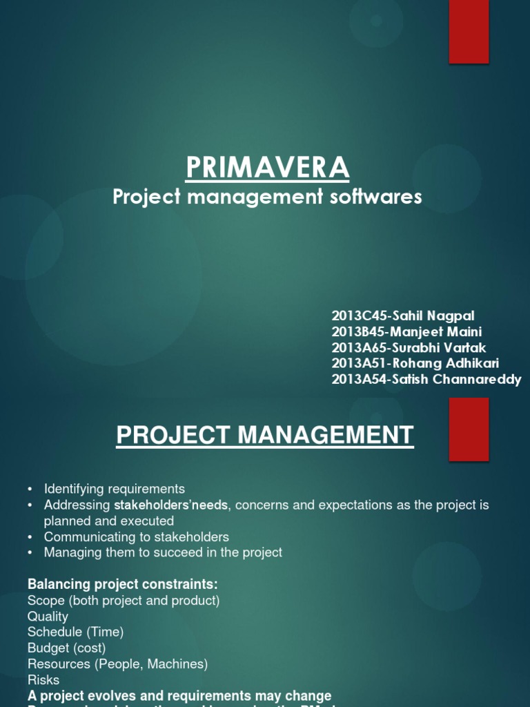 Primavera Final PPT - Class | PDF | Project Management | Production And ...
