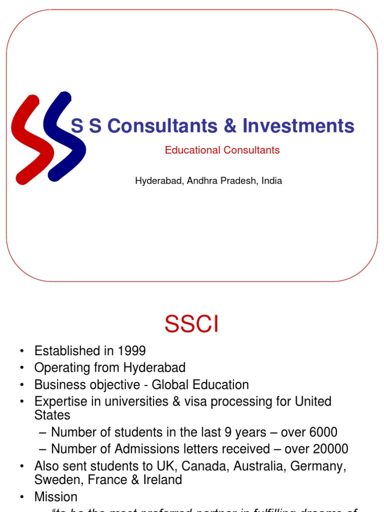 S S Consultants & Investments | PDF | Further Education