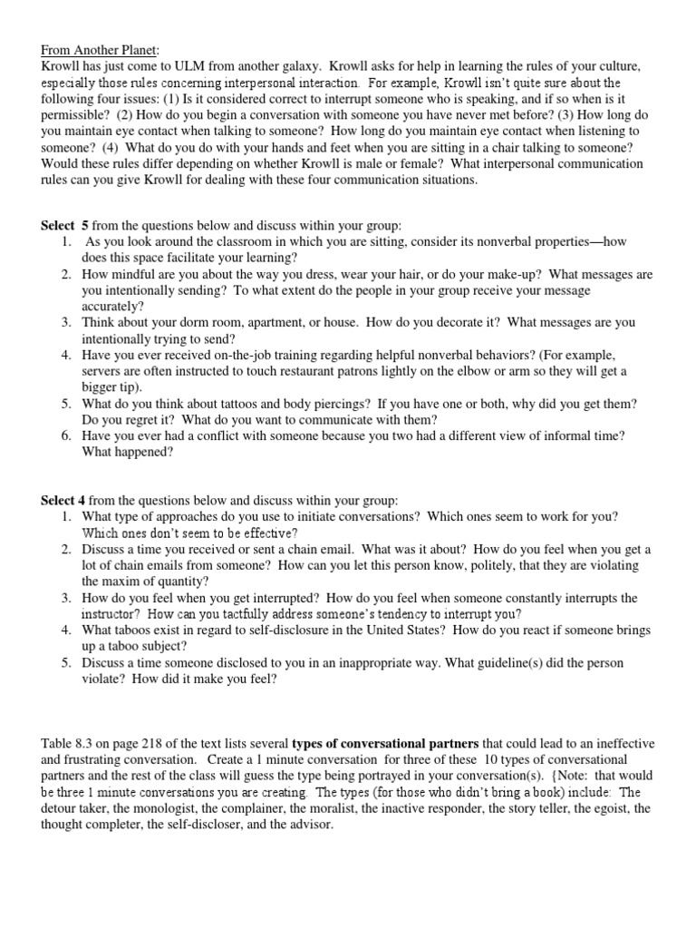 Worksheet-Worksadlfhops For IPC Unit 2 | PDF | Nonverbal Communication ...