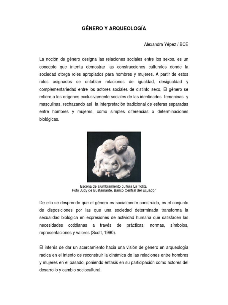 YEPEZ, Alexandra - Género y Arqueología | PDF | Género | Estudios de género