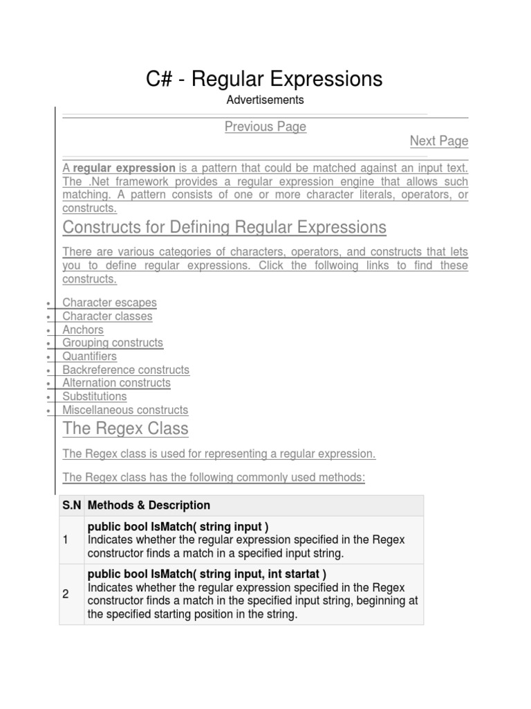 Re Expression | PDF | Regular Expression | C Sharp (Programming Language)