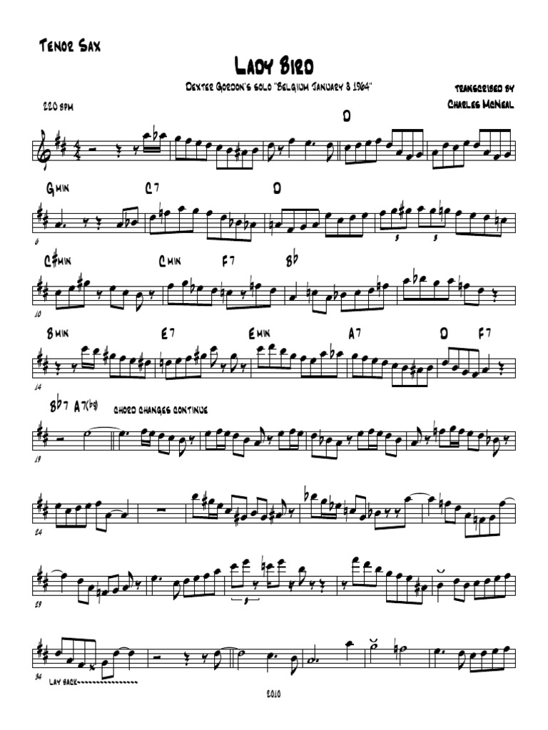 Dexter Gordon Lady Bird | PDF