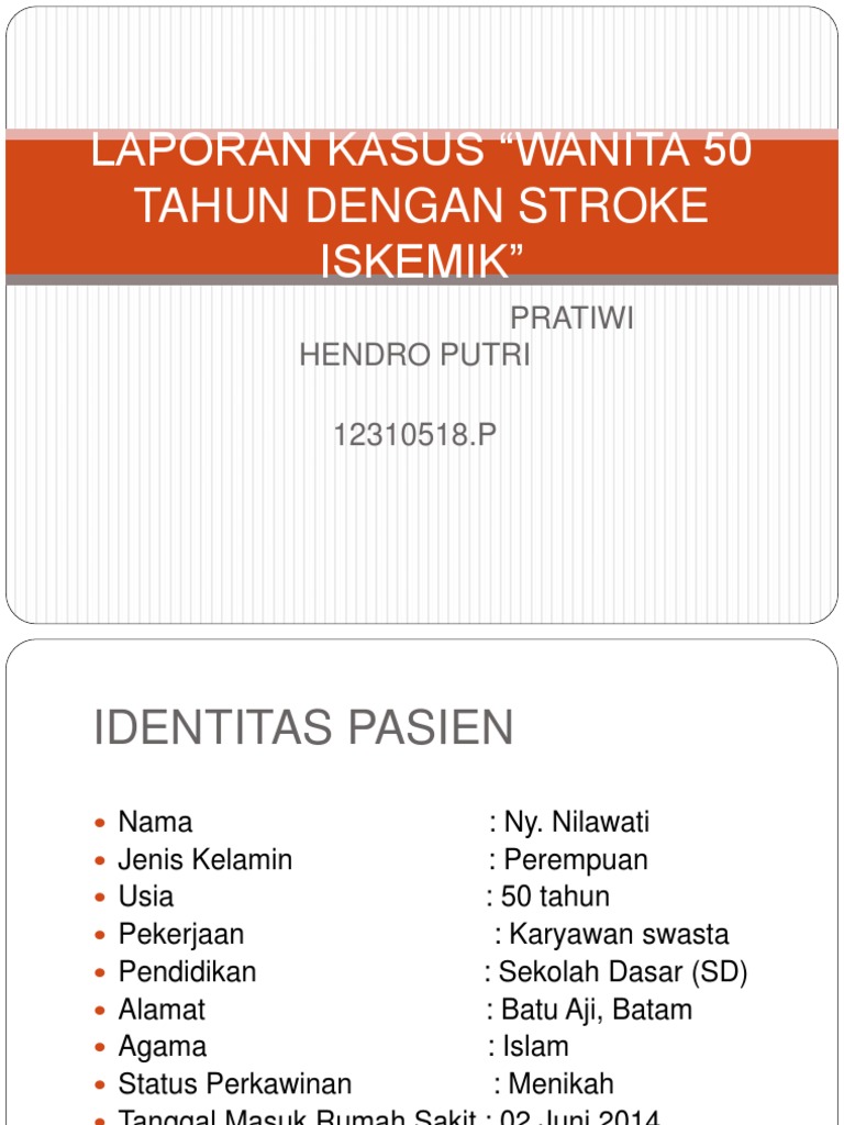 Laporan Kasus Stroke Iskemik | PDF