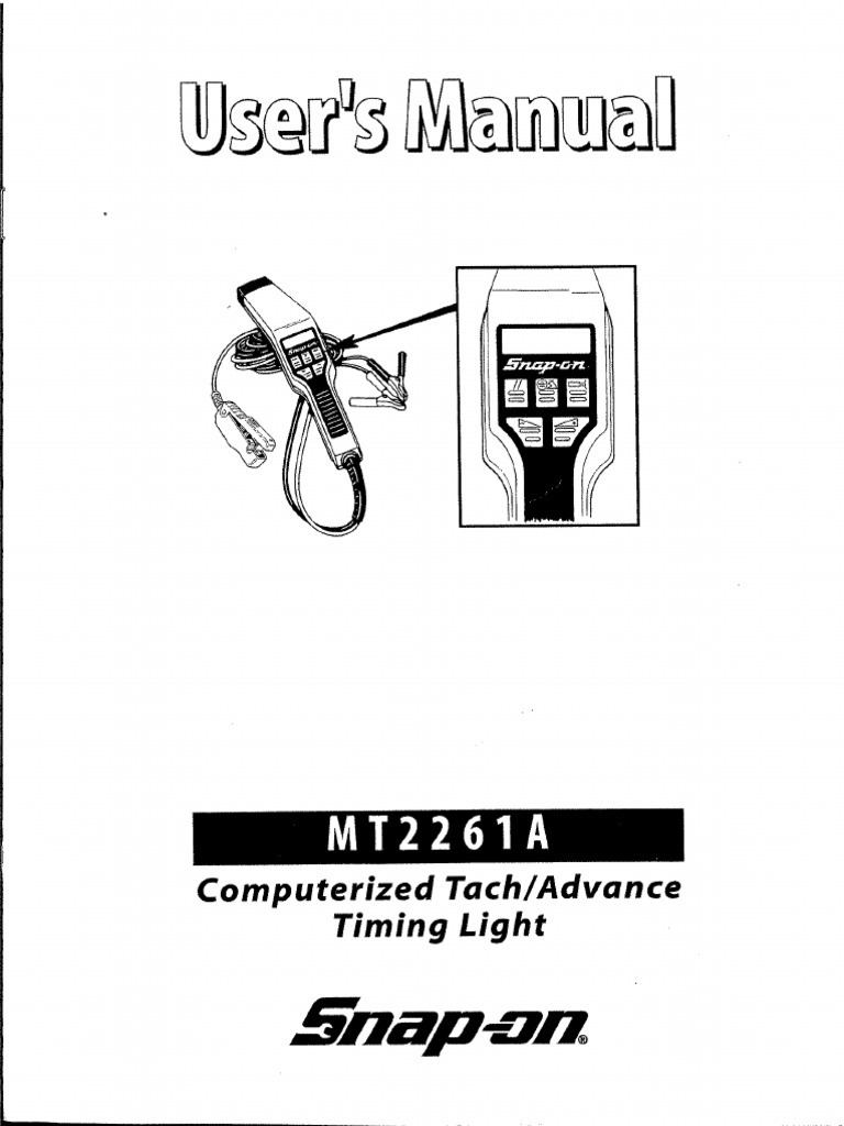Snap-On MT2261A User Manual | Download Free PDF | Engines | Machines