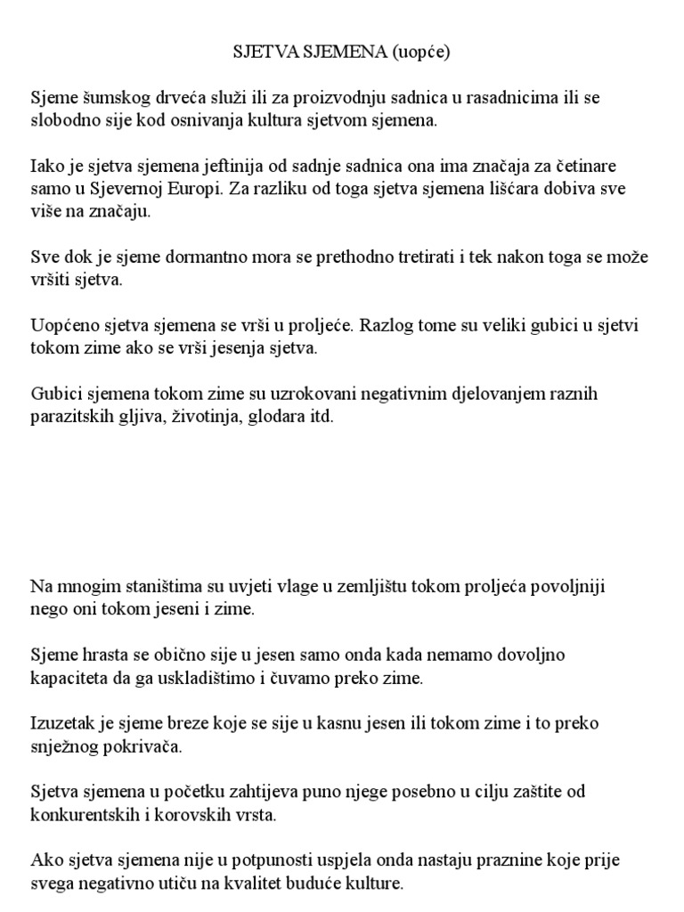 Sjetva Sjemena | PDF