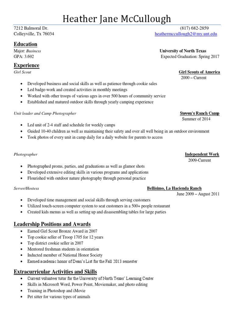 Heather Mccullough Resume | PDF