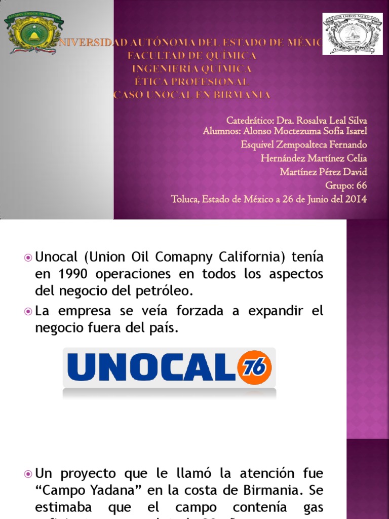 Caso Unocal en Birmania | PDF | Myanmar | comportamiento abusivo