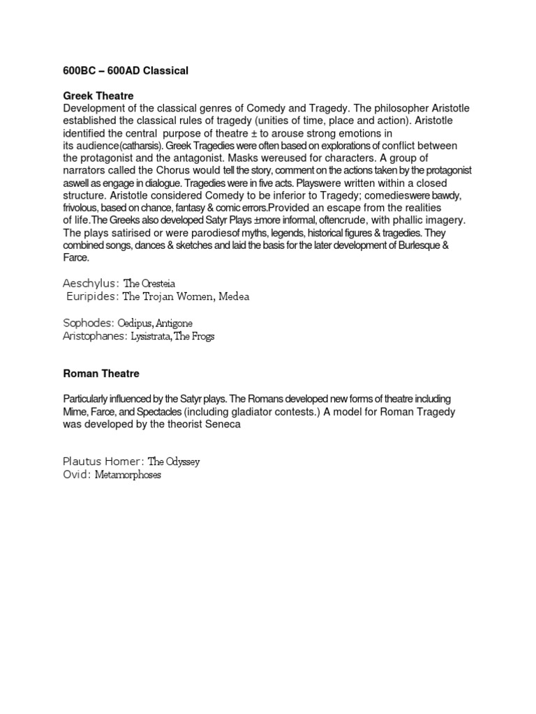 History of Theatre | PDF | Classics