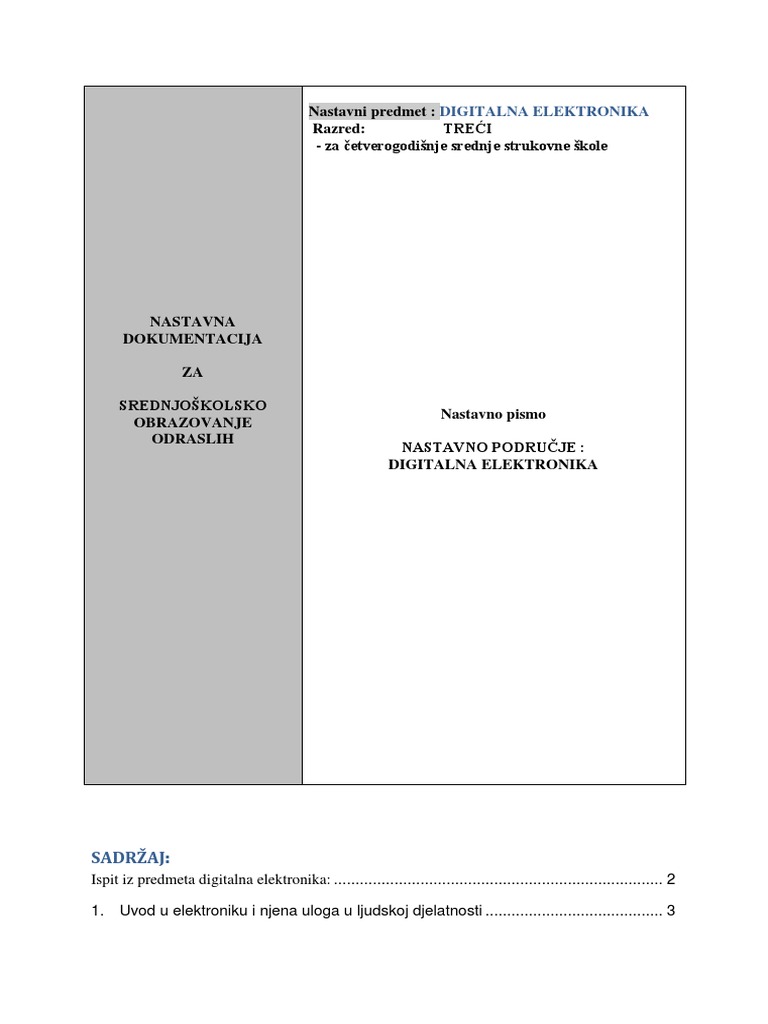 Digitalna Elektronika | PDF