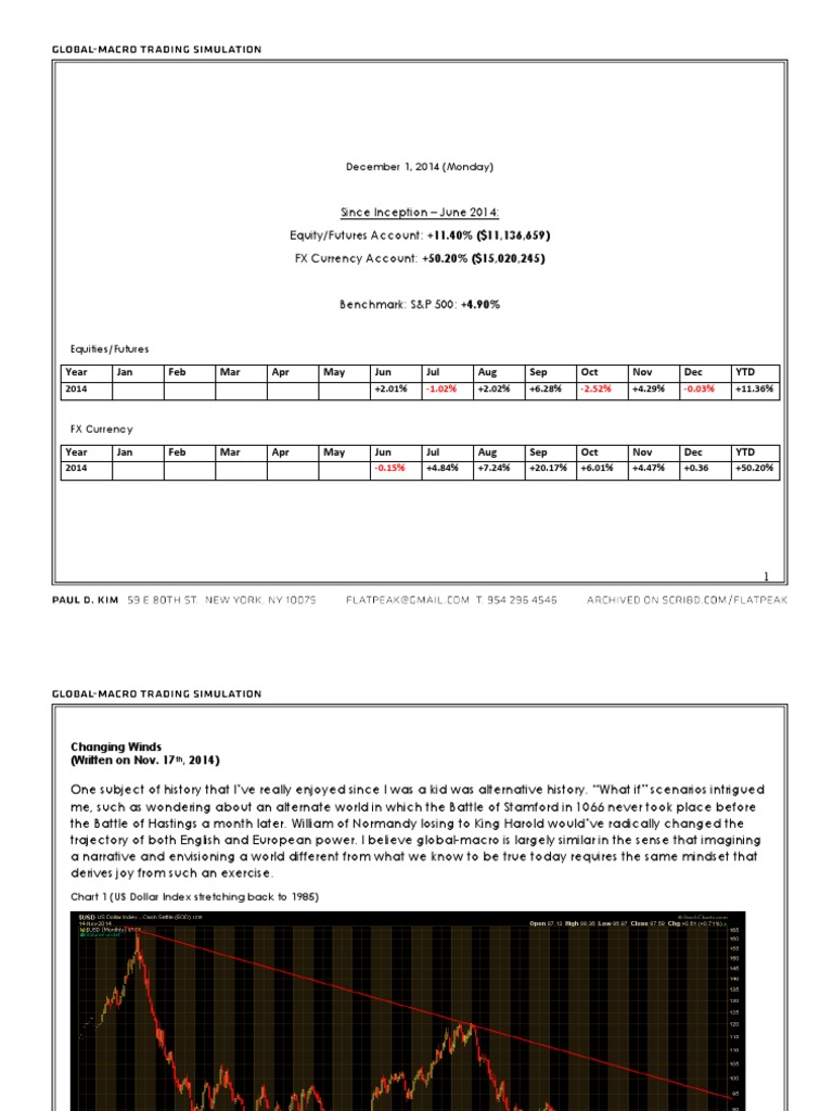 12:1:14 Global-Macro Trading Simulation | PDF | Euro | Futures Contract