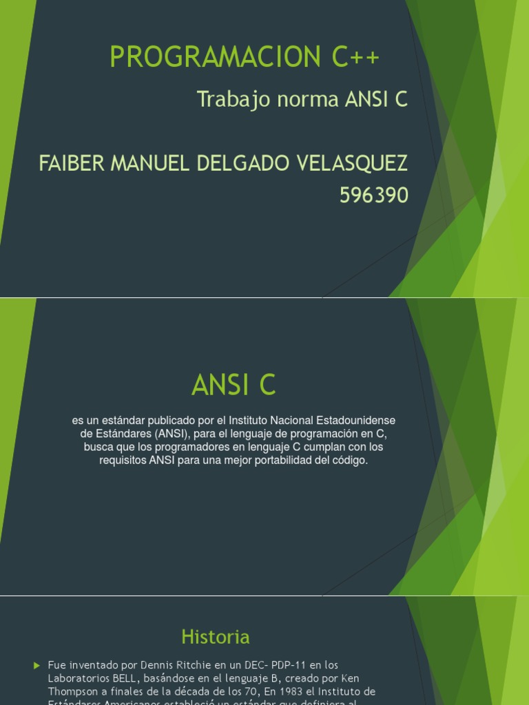 Introducción al Lenguaje ANSI C | PDF | Lenguaje de programación ...