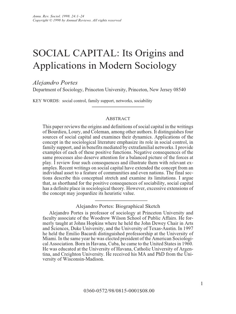 Social Capital | PDF | Social Capital | Sociology