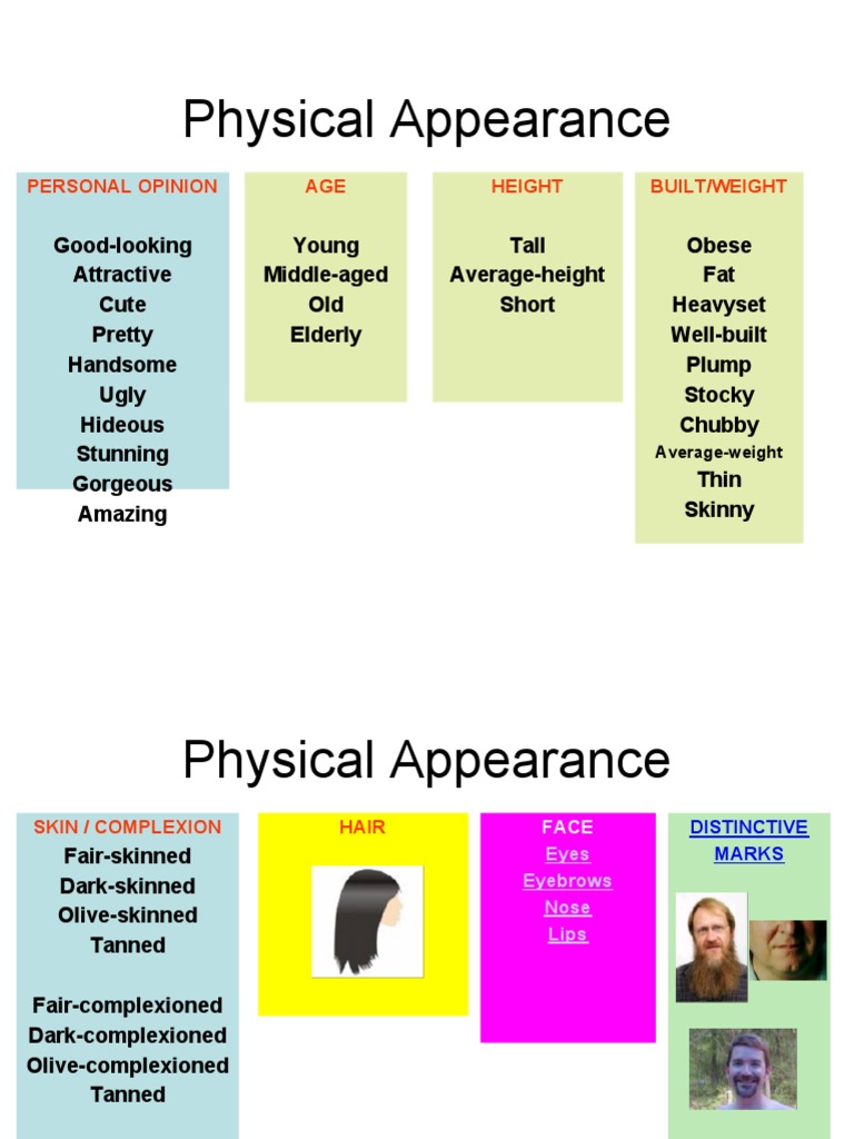 Descriptive Terms for Physical Appearance | PDF