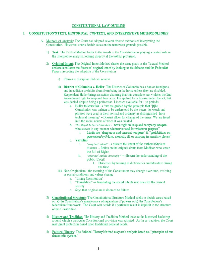 Con Law I Outline | PDF | Standing (Law) | Commerce Clause