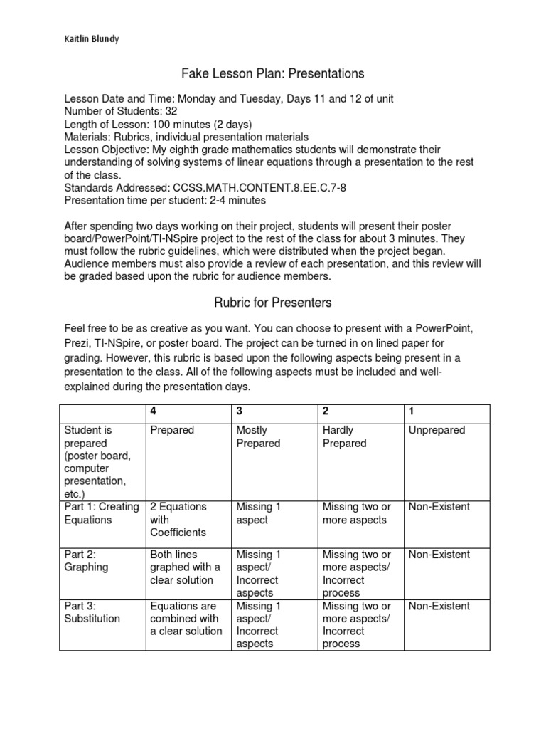 Fake Lesson Plan | PDF | Equations | Teaching Mathematics