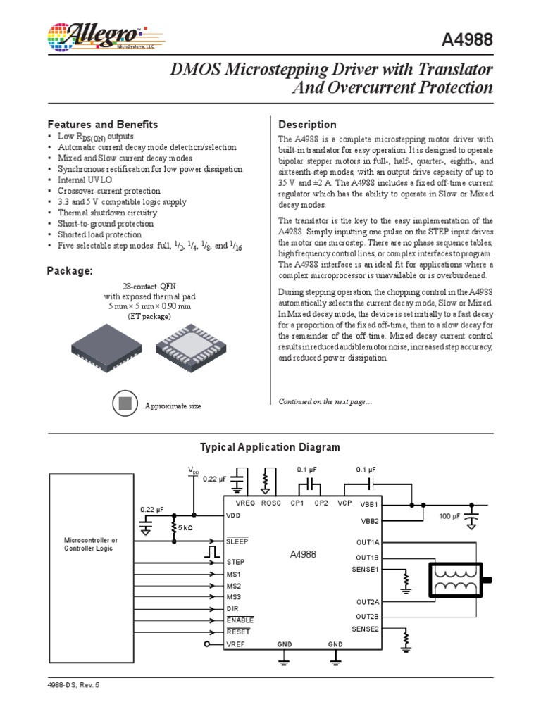 A4988 Datasheet | PDF | Electrical Impedance | Capacitor