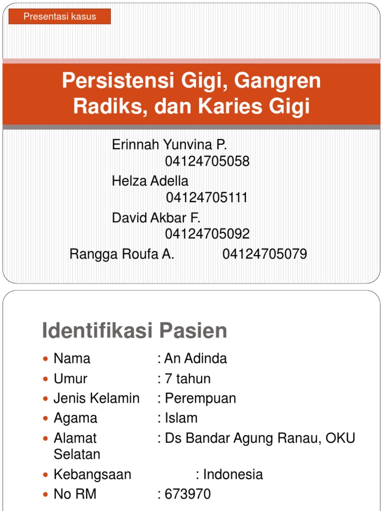 Diagnosis Gangren Radix dan Persistensi Gigi | PDF