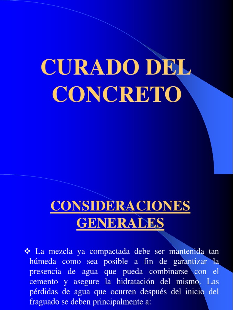 Curado de Concreto | PDF | Hormigón | Cemento