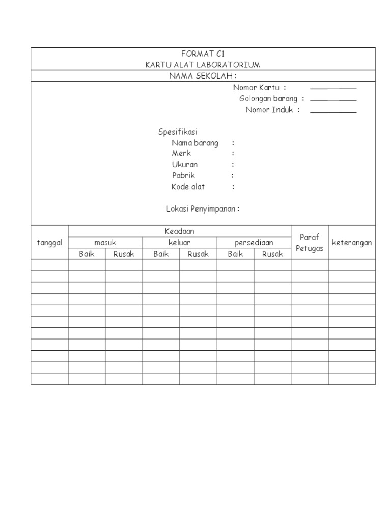 Format Administrasi Laboratorium | PDF