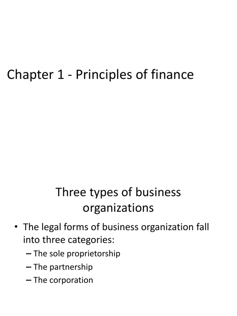 Chapter 1 - Principles of Finance | PDF | Limited Partnership | Partnership