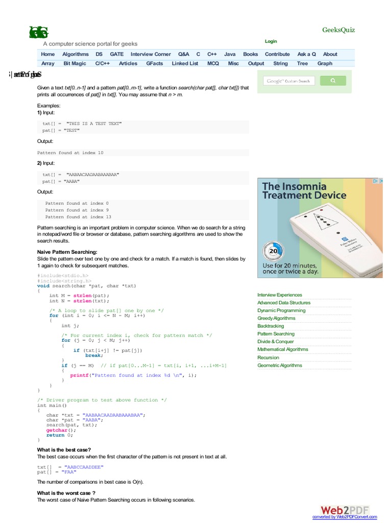 Naive String Search | PDF | String (Computer Science) | C (Programming ... Naive String Search | PDF | String (Computer Science) | C (Programming ...