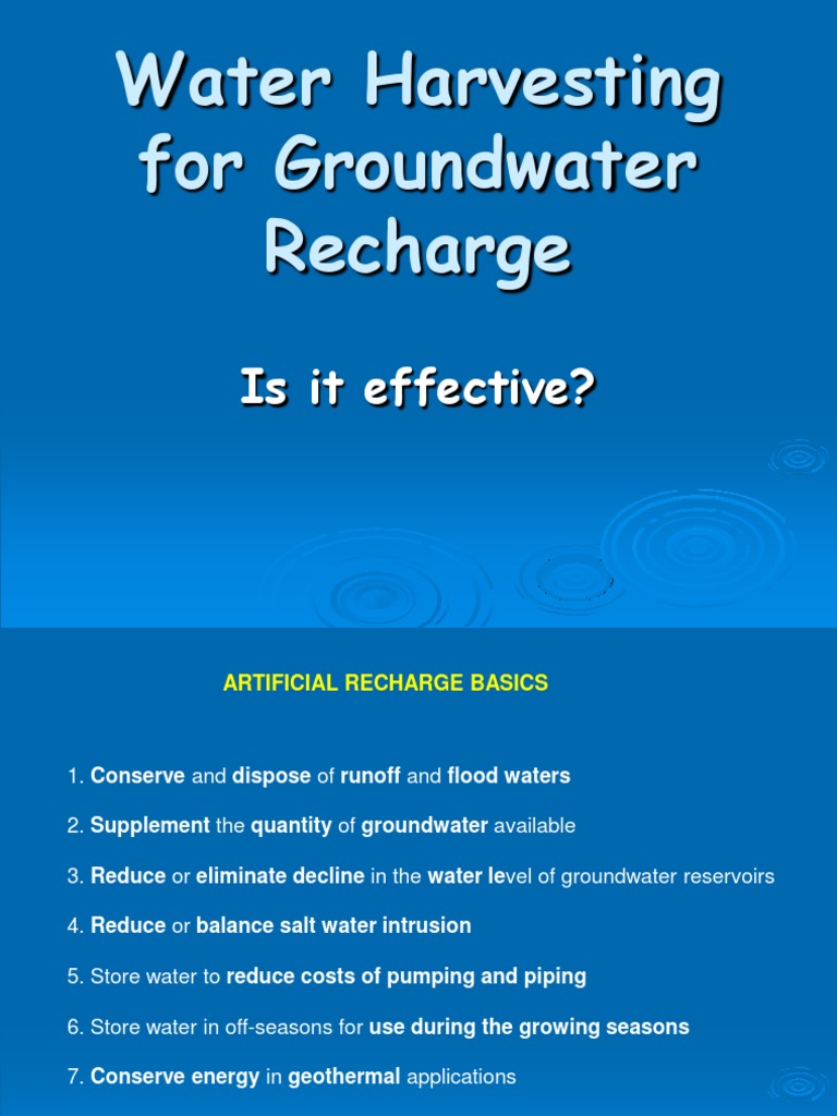 Groundwater Recharge | PDF | Aquifer | Groundwater