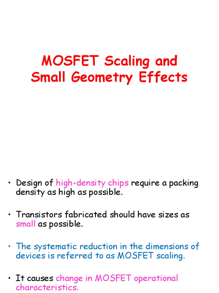 Scaling of MOSFETs and Short Channel Effects | PDF | Field Effect ...