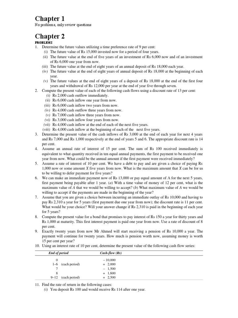 Future and Present Value Problems | PDF