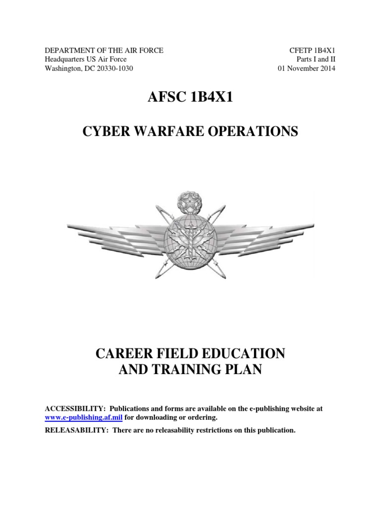 USAF Cyber Warfare Operations Education and Training Plan | PDF ...