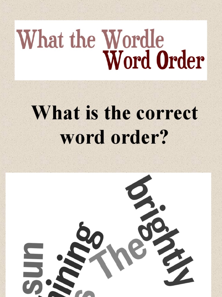 Correct Word Order Explained | PDF