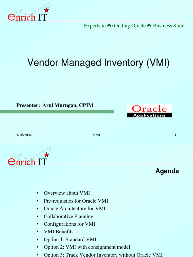 VMI Process in Oracle | Electronic Data Interchange | Inventory