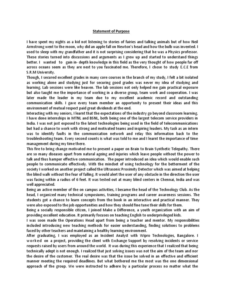 Statement Of Purpose Leadership Leadership Mentoring
